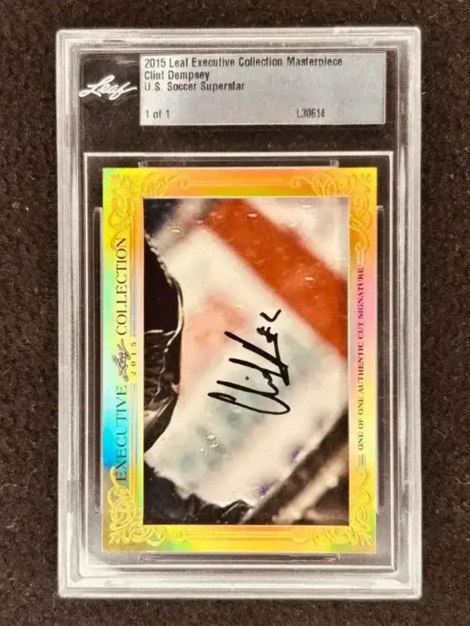 Clint Dempsey 2015 Leaf Masterpiece Cut Signature certified autograph ...