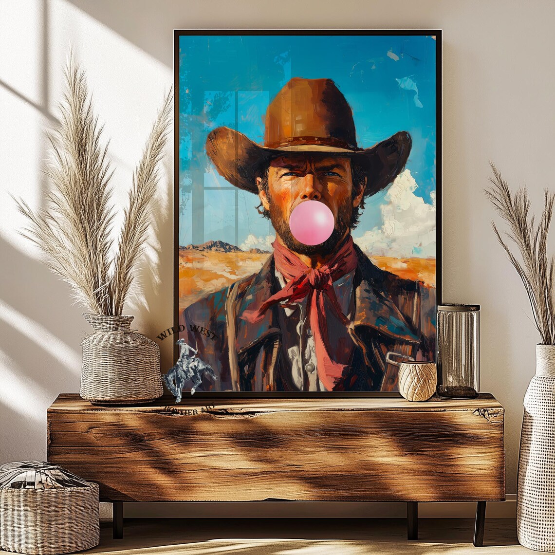 Clint Eastwood Cowboy Print, Bubblegum Western Art Home Decor #3043 ...