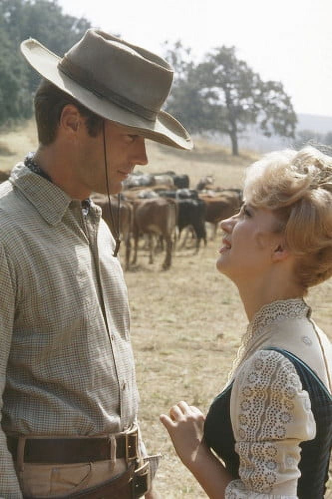 Clint Eastwood in Rawhide in scene with Ruta Lee guest star 24x36 ...