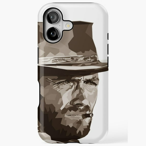 Clint Retro Western Actor Inspired Cartoon Illustration with iPhone 11 ...