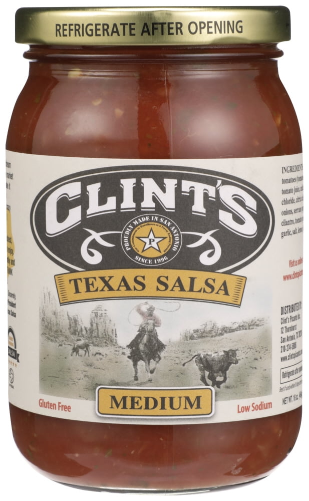 Clint's Fresh Medium Texas Salsa, All Natural Ingredients, 16 Oz ...