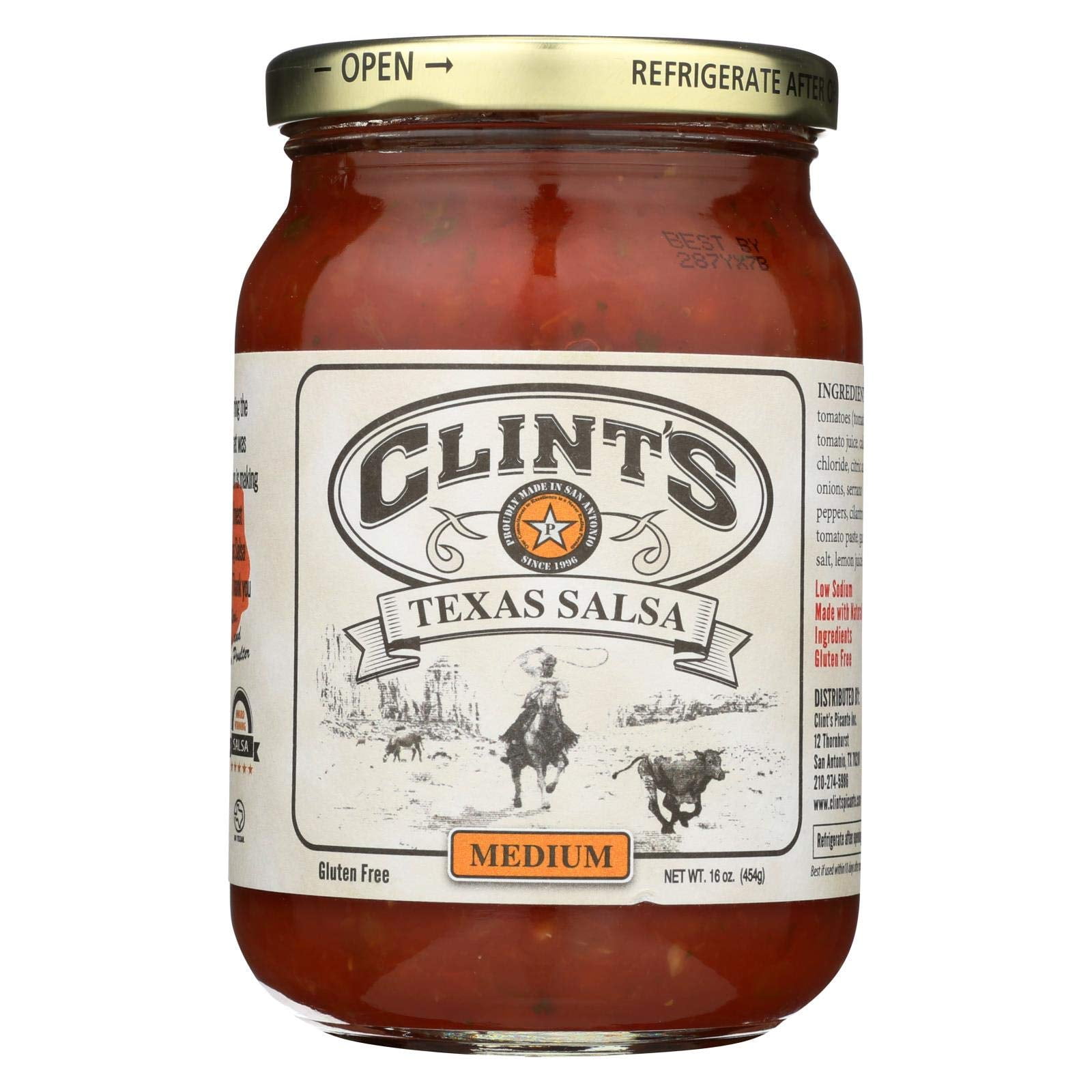 Clint's Restaurant Style Medium Texas Salsa, 16-ounce Jars, Southwest ...