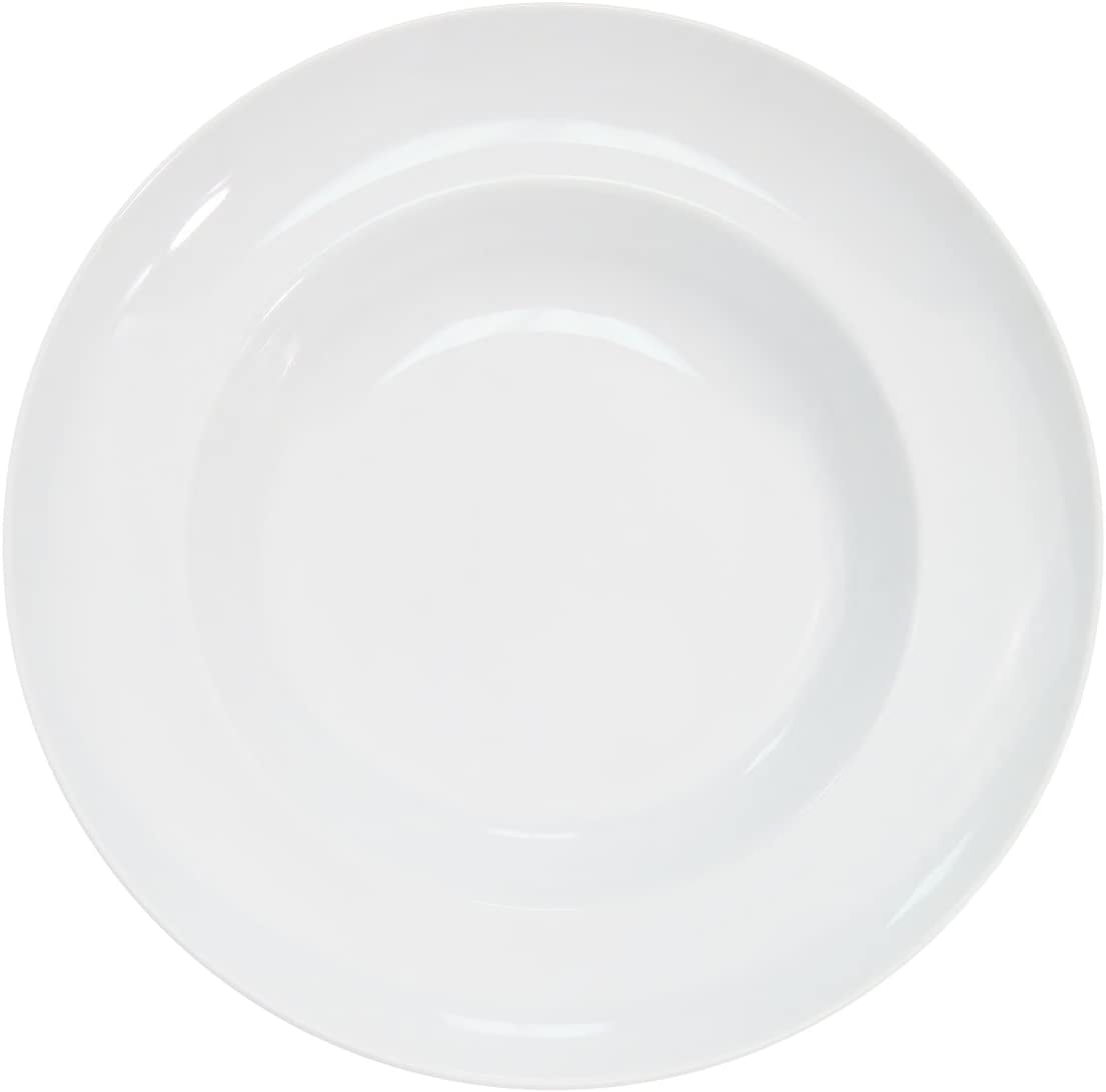 Clinton Rolled Edge 12-Inch Super White Porcelain Mediterranean Pasta ...