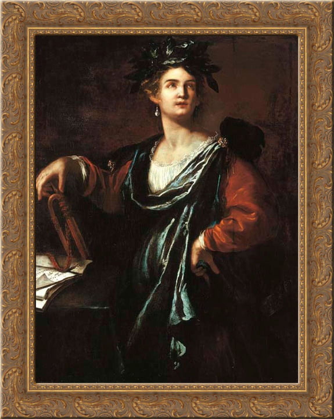 Clio, the Muse of History 24x20 Gold Ornate Wood Framed Canvas Art by ...