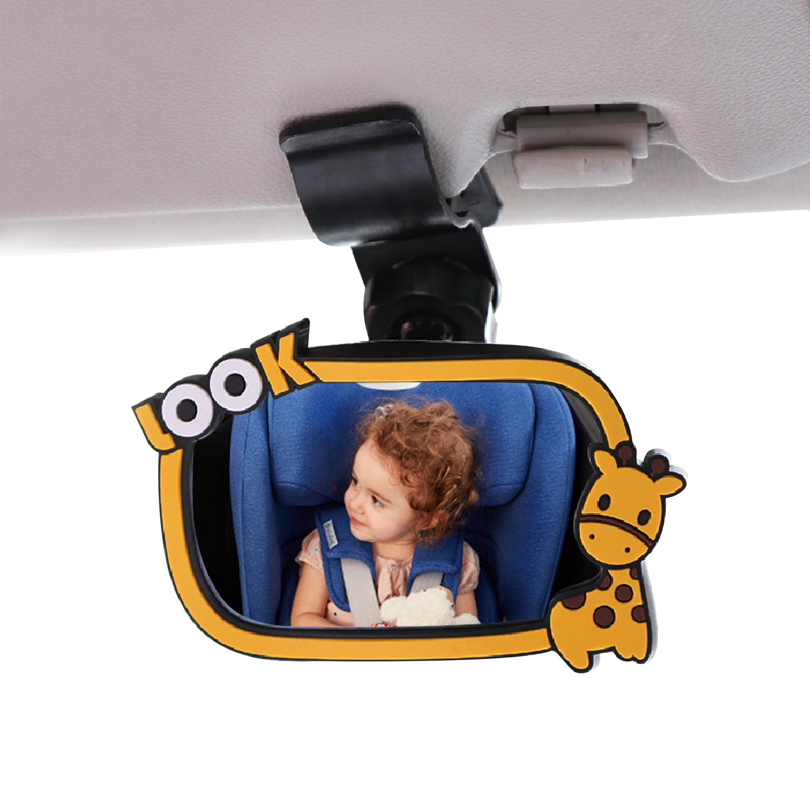 Clip On Amusing Baby Car Mirror, Ampper Adjustabe HD Glass Convex Wide ...