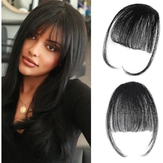 Clip In Bangs- Bangs Hair Clip Black Clip Bangs Real Human Hair Air ...