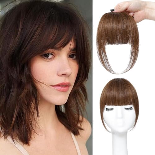 Clip in Bangs Real Human Hair Light Brown Human Hair Bangs Bangs Hair ...