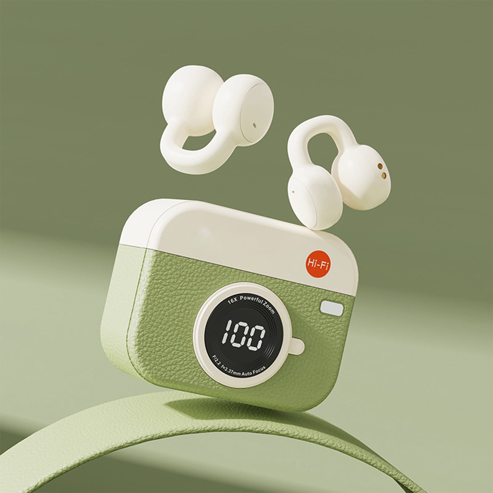 Clip On Bluetooth Earbuds Vintage Wireless Headphones with Bluetooth 5. ...