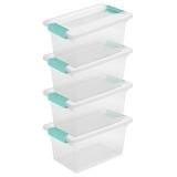 Clip Box 16-Pack, Medium Clear Plastic Storage Bins - Stackable ...