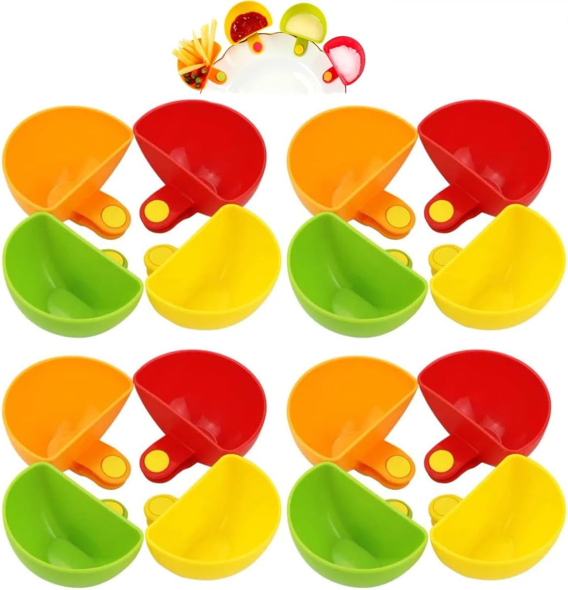Clip on Condiment Cups, Dip Clip Bowl Holder Clip-On Sauce Cups ...