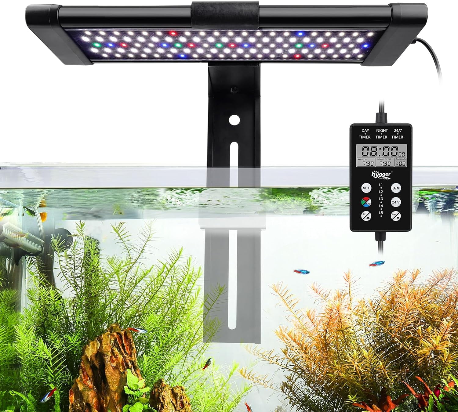 Clip On Custom LED Aquarium Light, Daylight-Moonlight & 24/7 Mode ...
