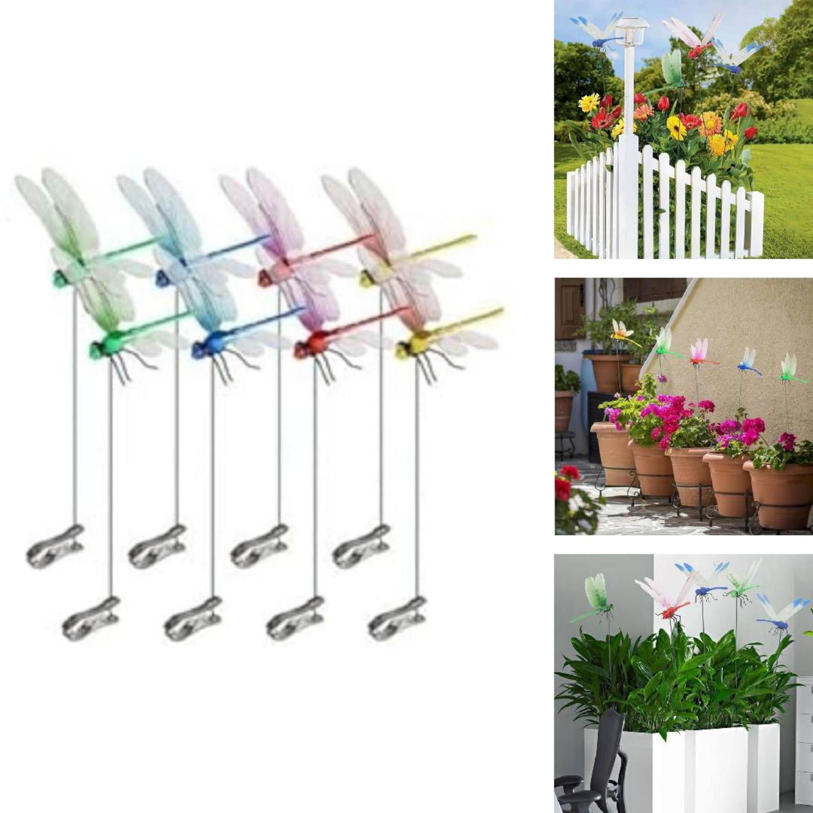 Clip on Dragonfly for Bugs, 2025 New Fake Dragon Fly Hat Clips, 0D Dragonfly Garden Stakes Decor ...