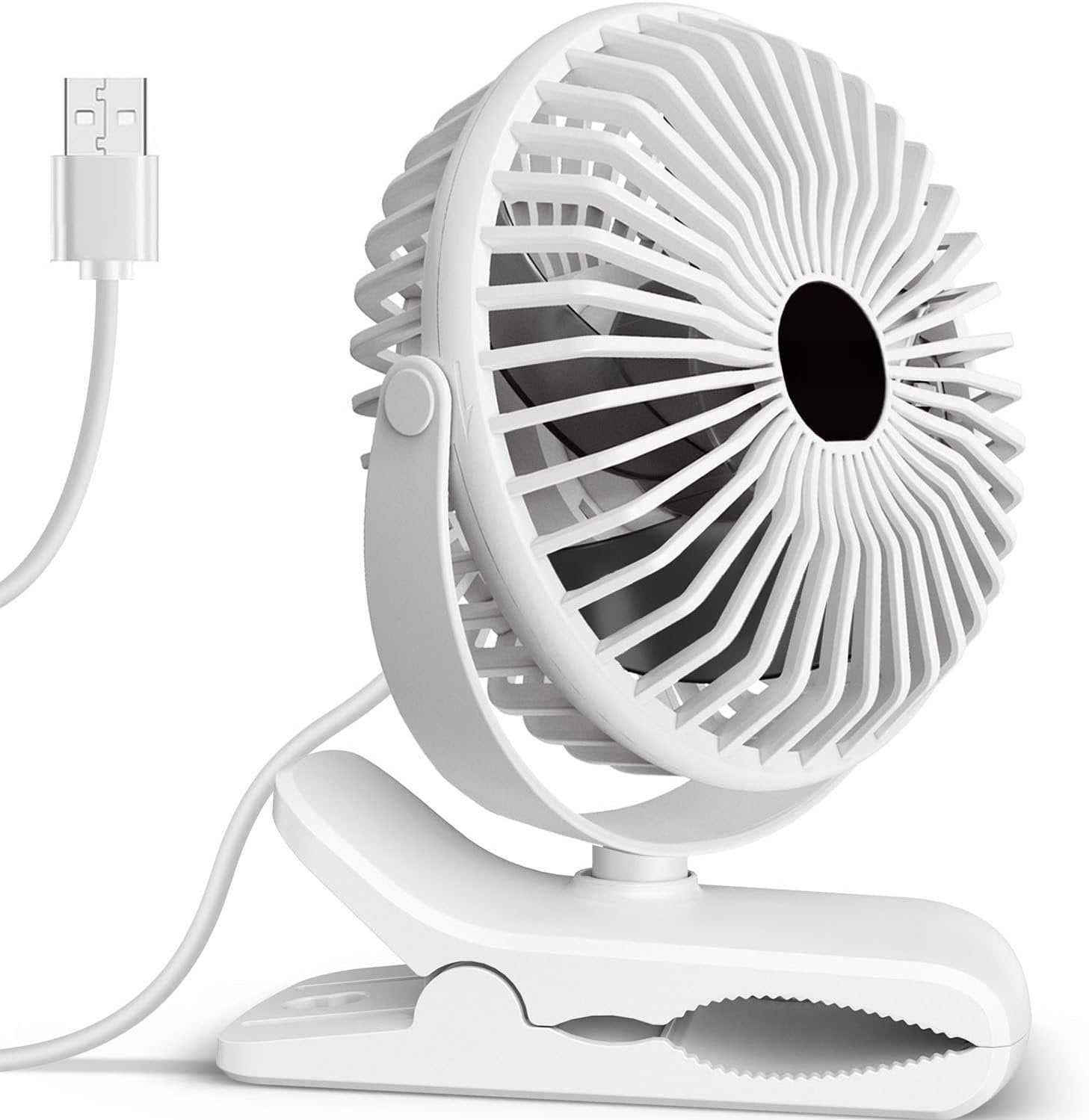 Clip Fan, 360? Rotation Quiet Fans with Airflow,3 Speeds, Portable ...