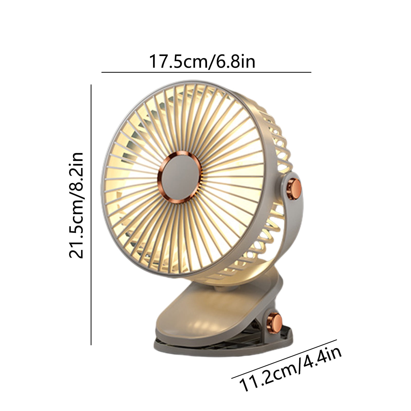 Clip on Fan with Night Light, Portable Small Fan Quiet, Battery ...