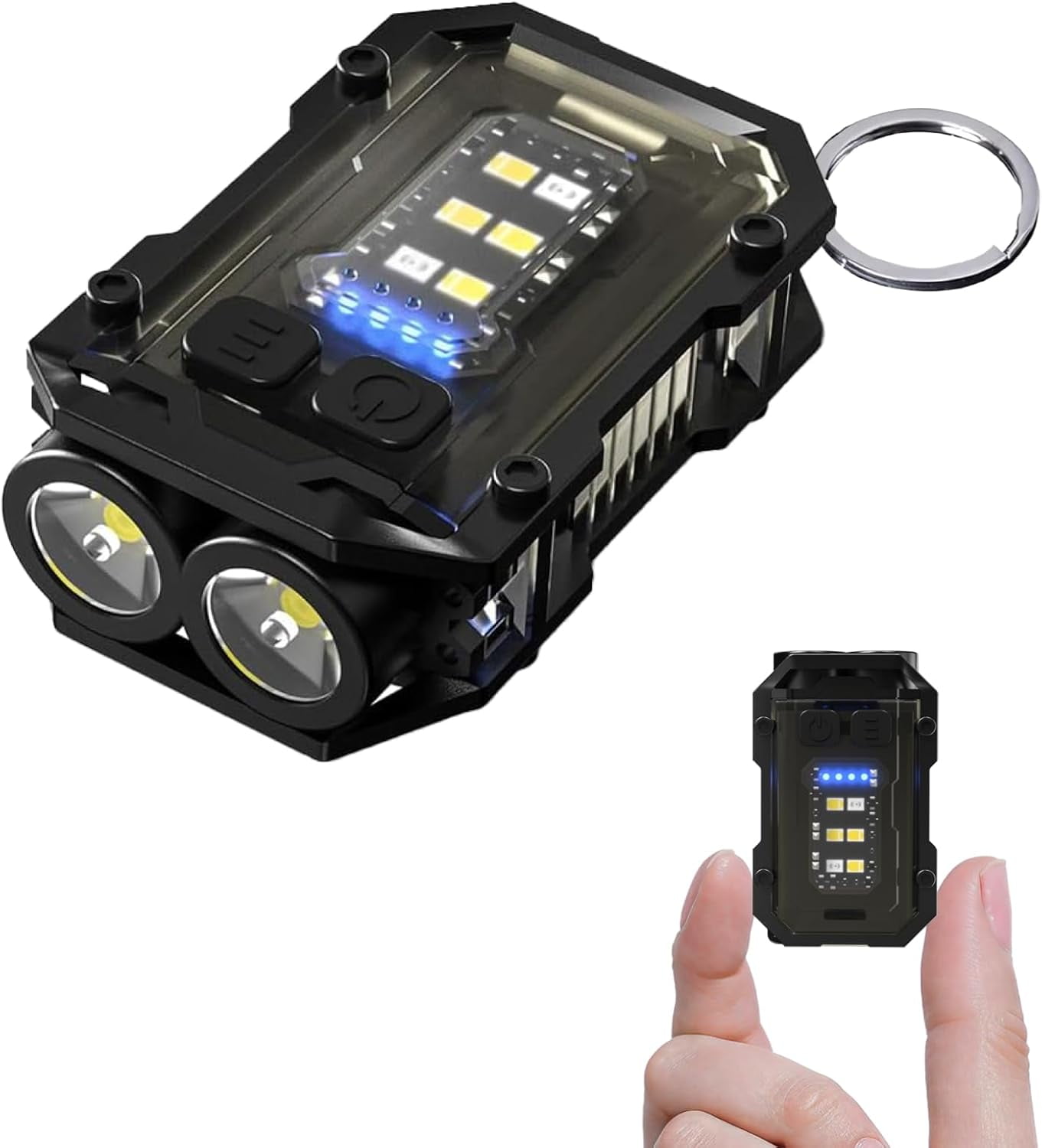 Clip on Flashlight Rechargeable Mini EDC Keychain Flashlight, Compact ...