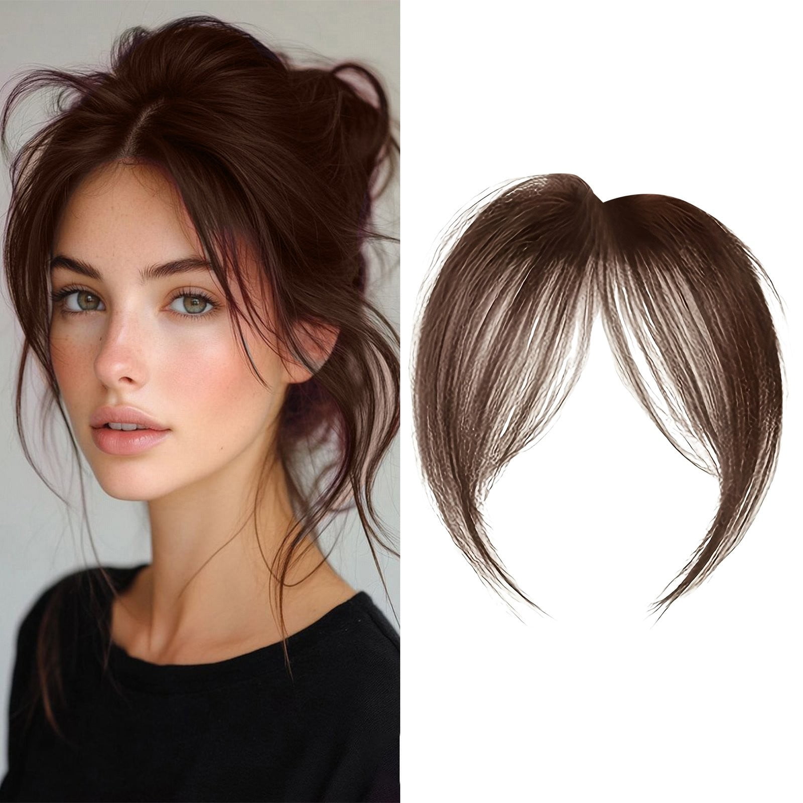 Clip In Fringe - Hairpieces Extension for Women, Daily Wear, Adjustable ...