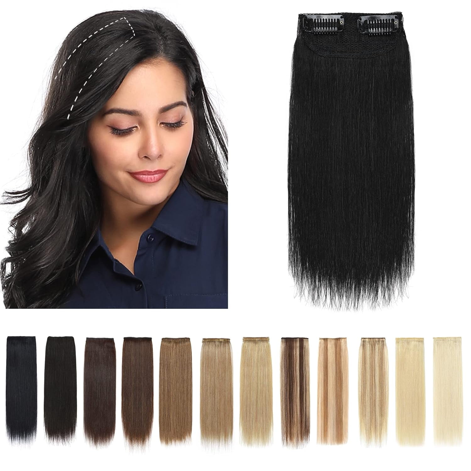 Clip in Hair Extensions Real Human Hair Short 10 Inch Hairpiece Human ...