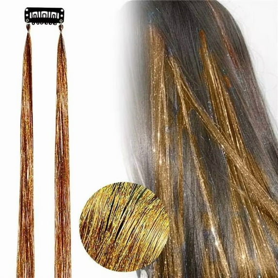 Clip In Hair Tinsel Extensions 19.7 Inch 14 Colors Glitter Hair Clips ...