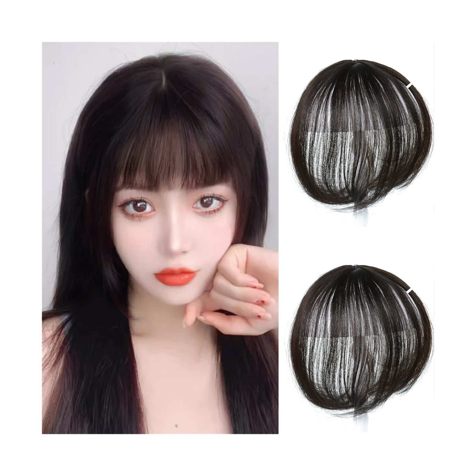 Clip In 3D Air Bangs Natural Looking Hair Bangs For Women Girls Two ...