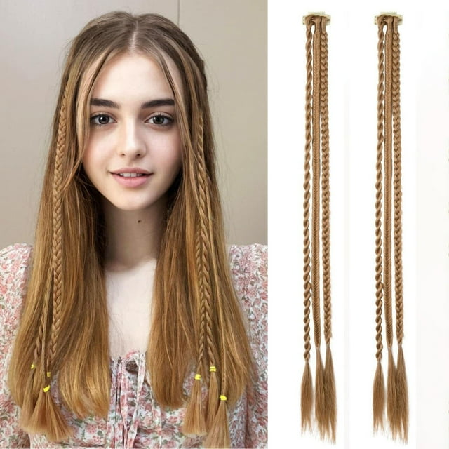 Clip-In Braiding Hair Extensions 22 Inches Synthetic Hair with 6 Braids ...