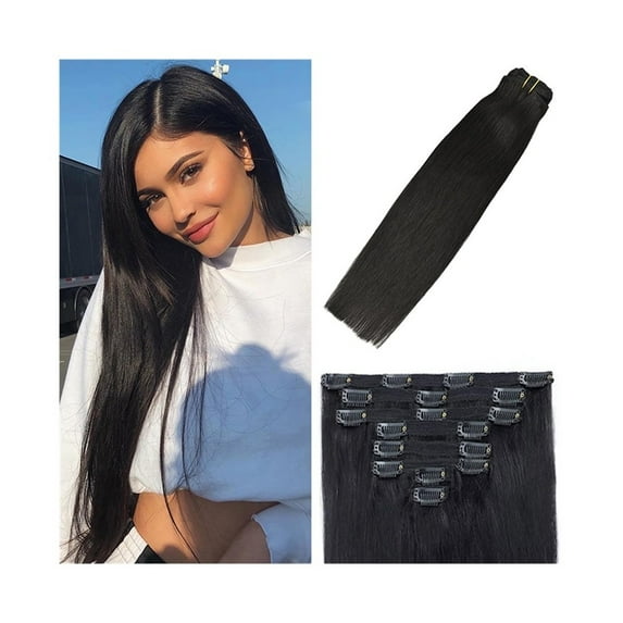 Clip In Hair Extensions Real Human Hair 120G Straight Extensions for ...
