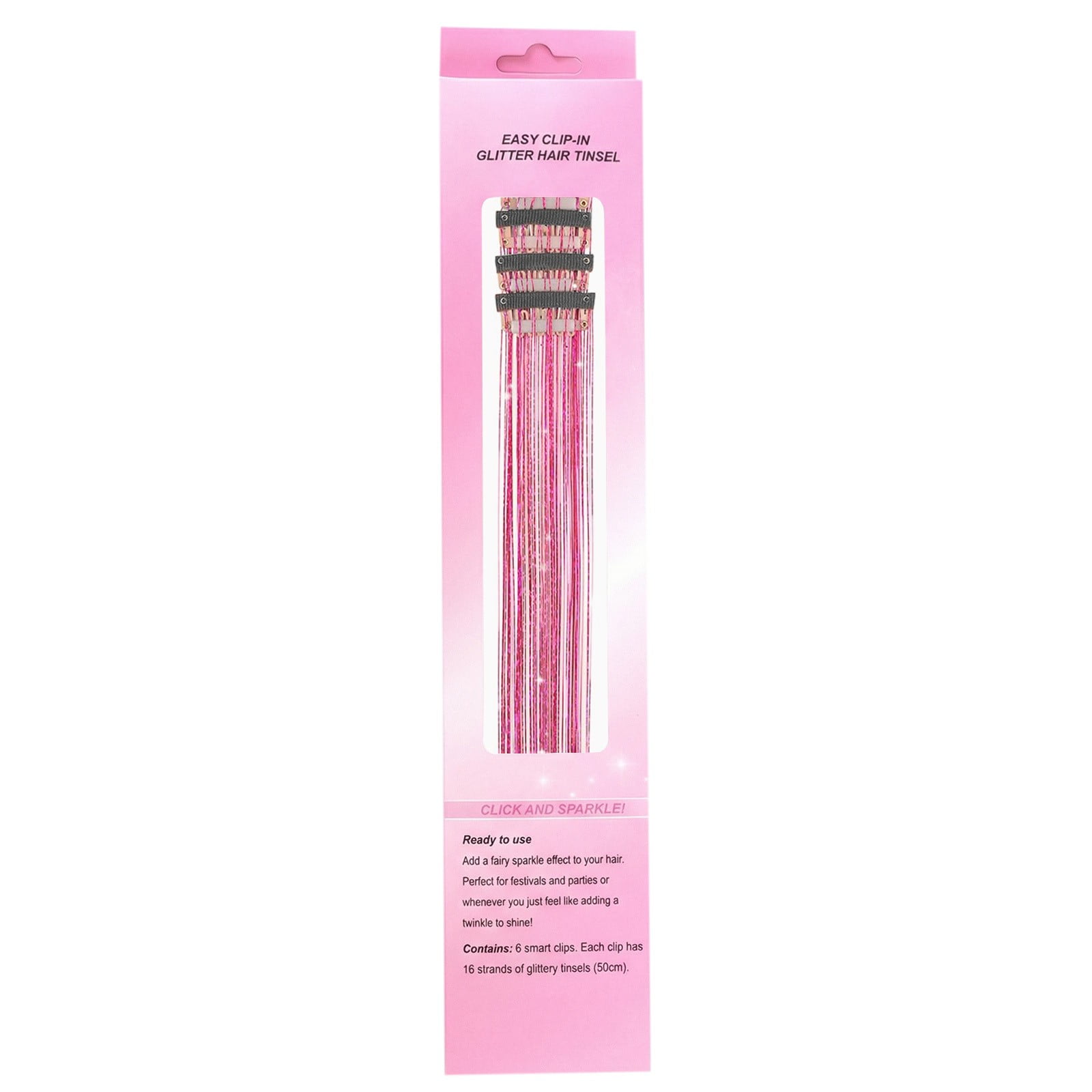 Clip-In Hair Tinsel - Colorful Glitter Fairy Hair Extensions, Sparkly ...
