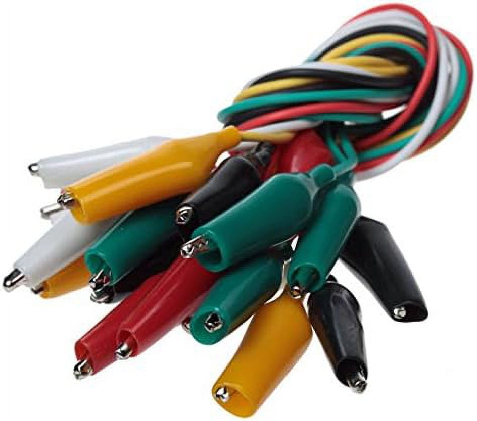 Clip Lead Set 5 Pack 2' FT Long 2 1/2" Inch Color Coded 20 AWG Test ...
