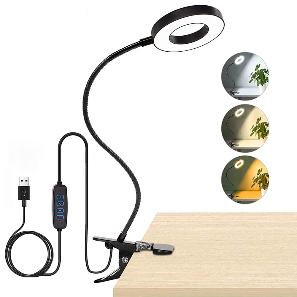 Clip on Light LED Reading Book Study Lamp 3 Color Modes 10 Brightness ...