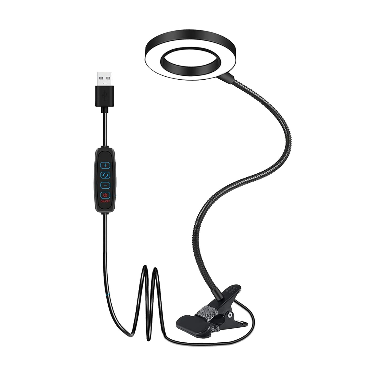 Clip on Light USB Reading Light 3 Color Modes 10 Brightness Levels Eye ...