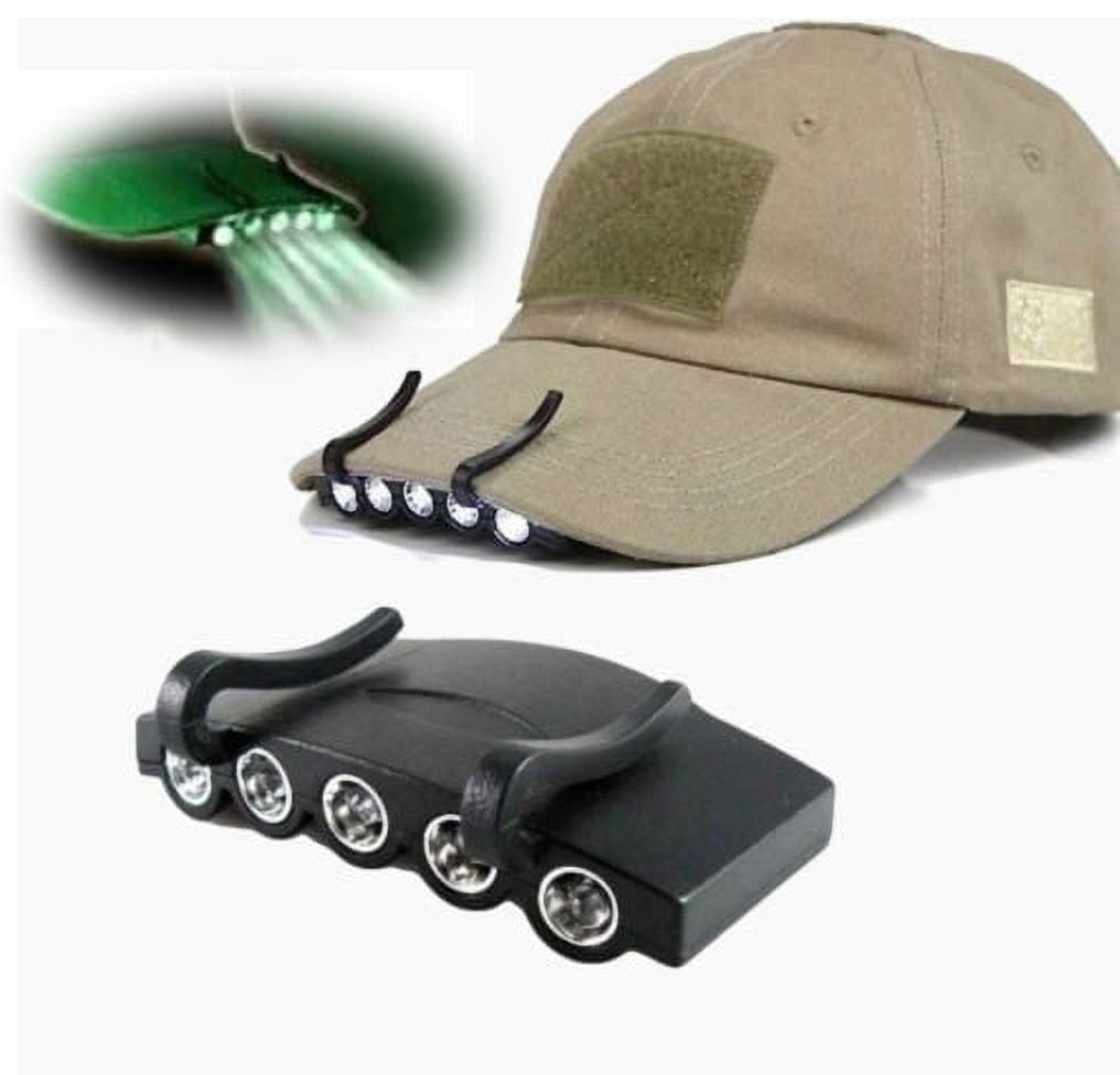 Clip-On 5 LED Head Cap Hat Light Headlamp Torch Flashlight Fishing ...