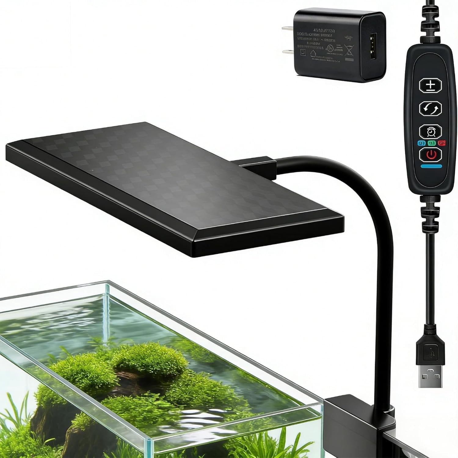 Clip-On Aquarium Light 10W Full Spectrum LED Nano Fish Tank Light with ...