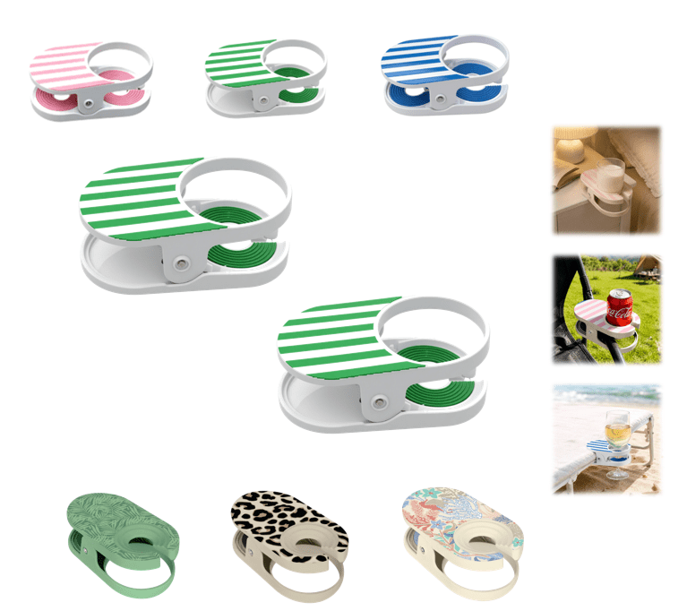 Clip On Cup Holder Portable Drink Clip for Chair Table Desk Beach ...