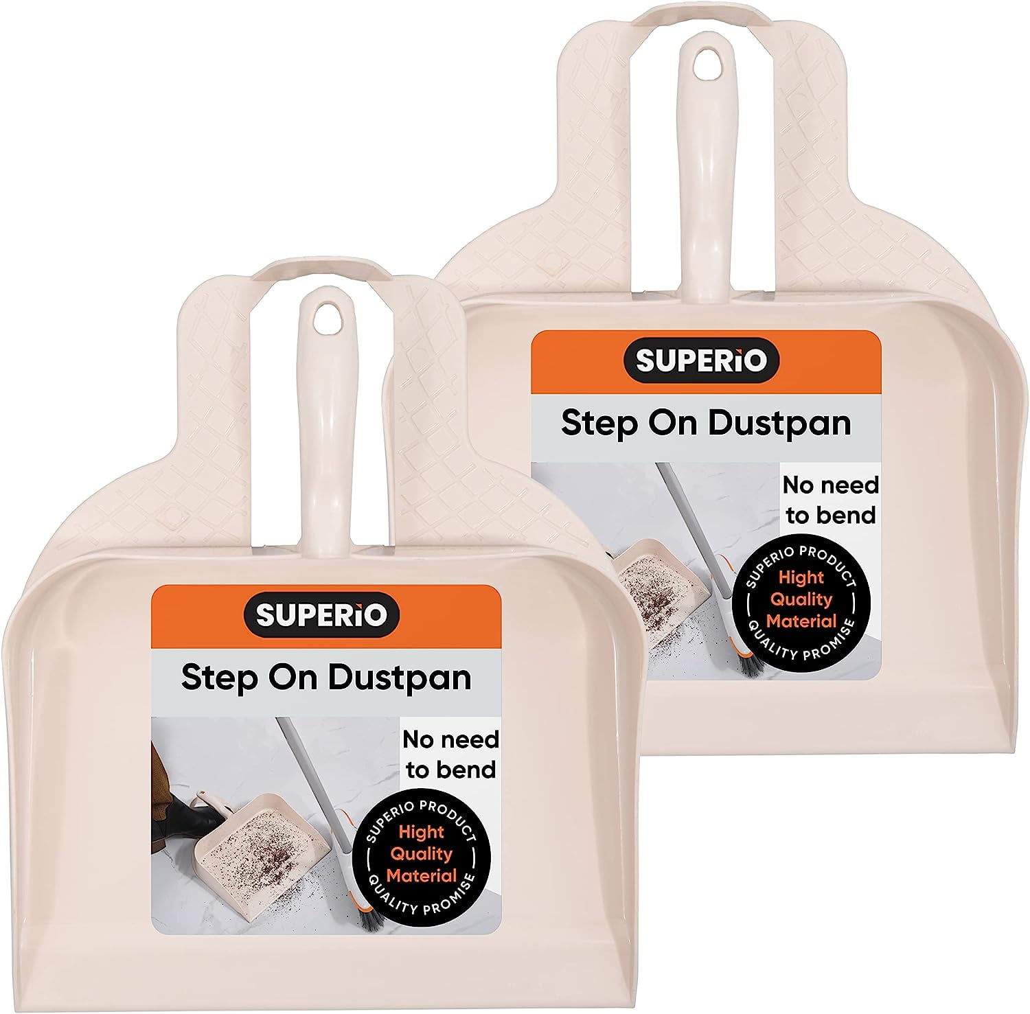 Clip-On Dustpan with Rubber Lip - 10-inch Wide Durable Plastic Dust Pan ...