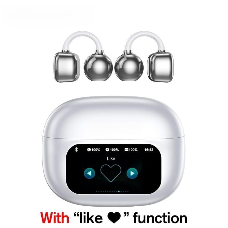 Clip On Ear Headphones With Audio-Visual Future Touch Screen, Audio Wireless Headphones for ...