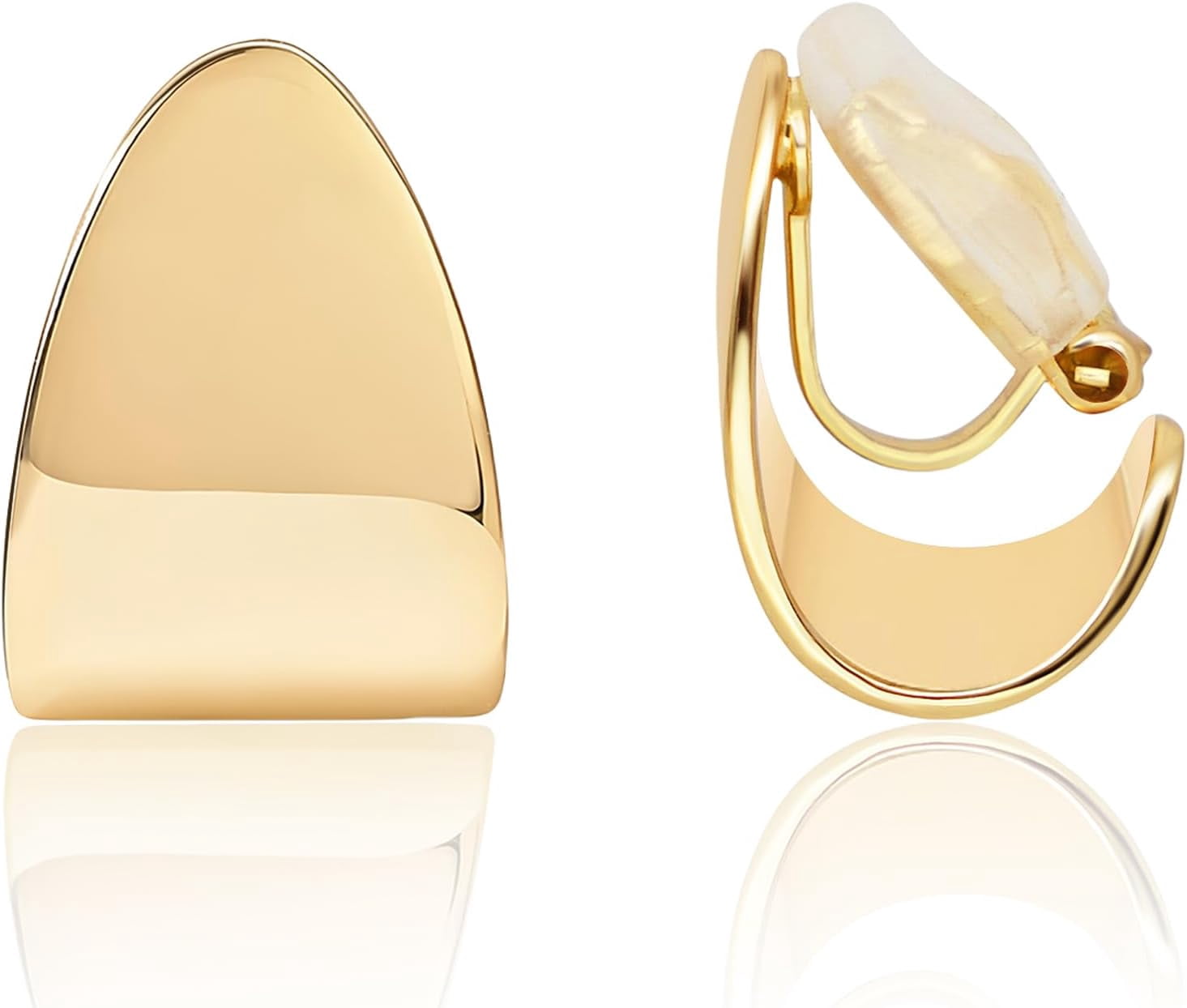 Clip On Earrings Women,Chunky Gold Women's Clip-On Earrings Gold ...