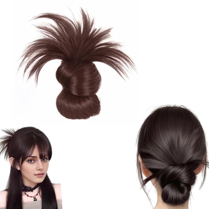 Clip-On Feathered Bun Wig, Hgyugrf Messy Bun Hair Piece, Claw Clips ...