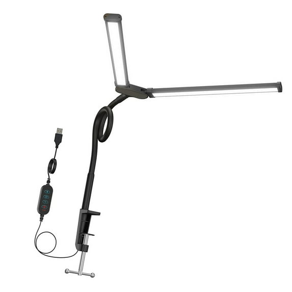 Clip On LED Task Light With Twin Goosenecks, Energy Saving Reading Lamp ...