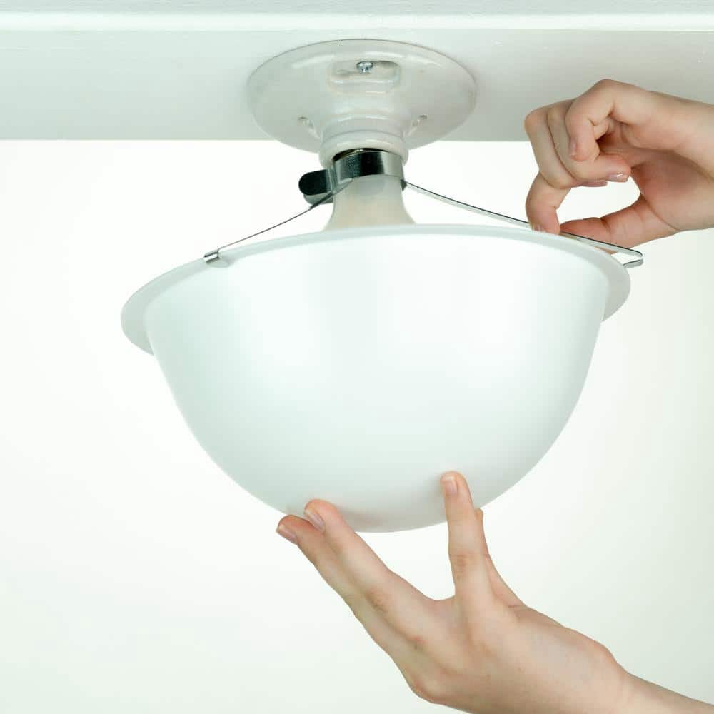 Clip On Light Bulb Cover, 9.1 inches, White, Polycarbonate, UV ...