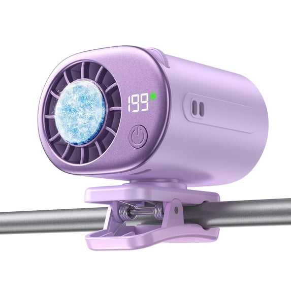 Clip-On Portable Fan with Ice Cooling, 20000 RPM Rechargeable Handheld ...