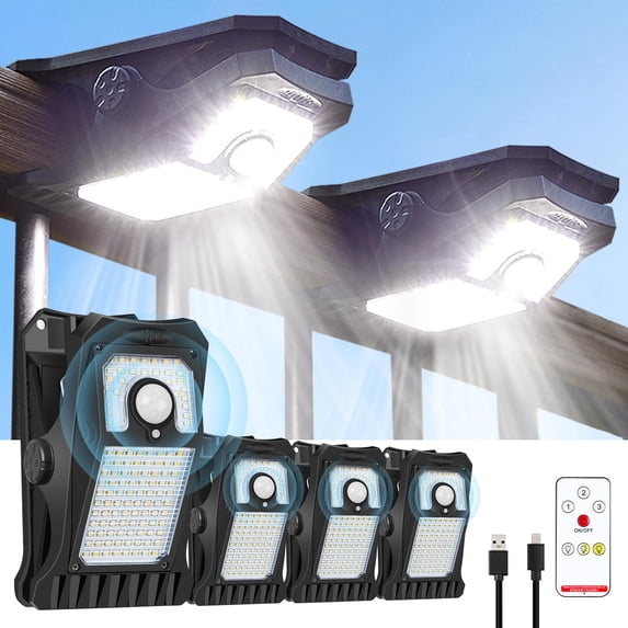 Clip On Solar Motion Lights Outdoor Waterproof, 1-4 Pack Fence Lights ...