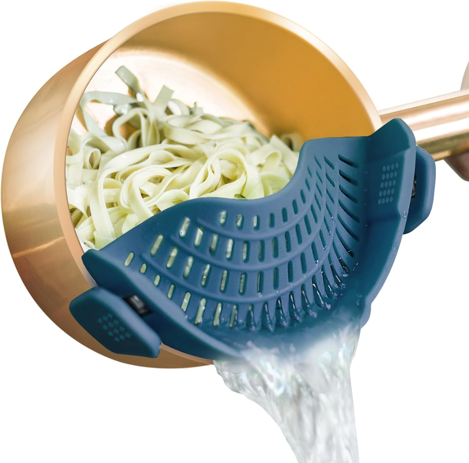 Clip On Strainer Silicone for All Pots and Pans, Pasta Strainer Clip on ...