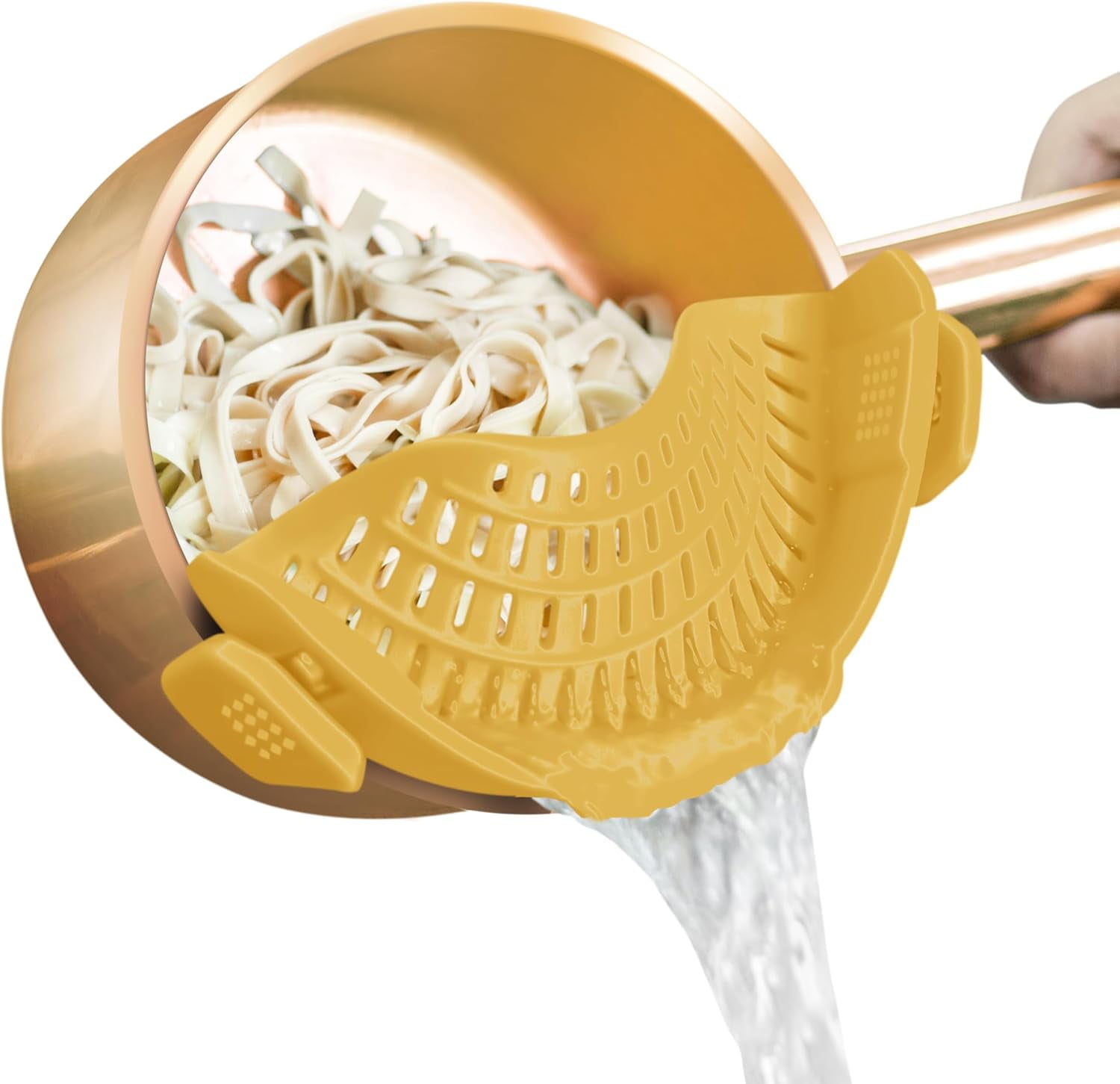 Clip On Strainer Silicone for All Pots and Pans, Pasta Strainer Clip on ...