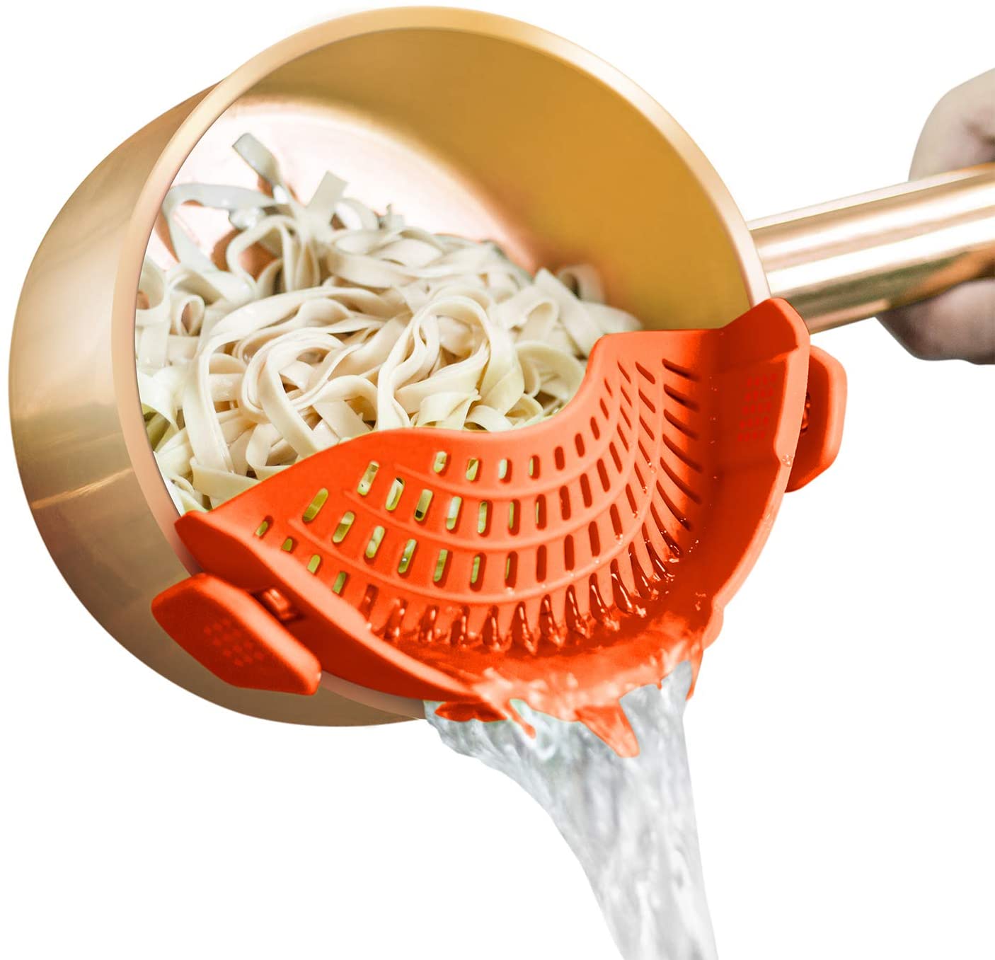 Clip On Strainer Silicone for All Pots and Pans, Pasta Strainer Clip on ...