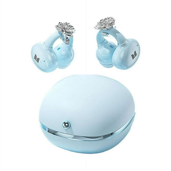 Clip-On Wireless Bluetooth Earbuds with Stylish Earrings, Over Ear Buds ...