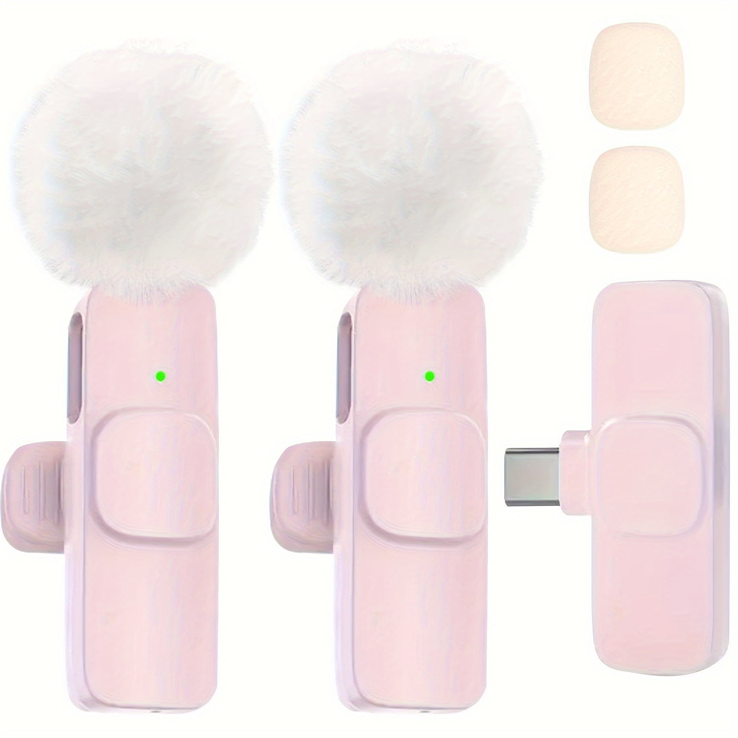 Clip-On Wireless Mic with Voice Control, 1-Touch Record, 360° Noise ...