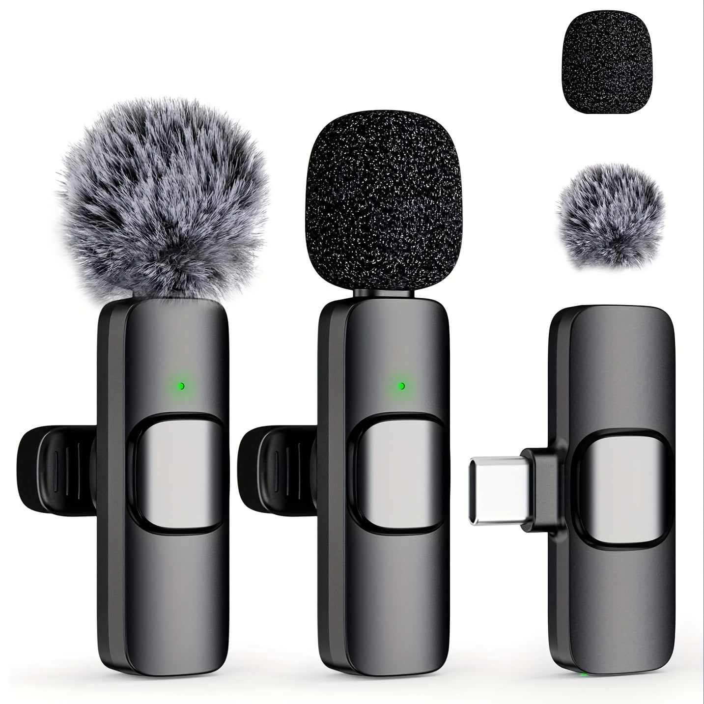 Clip-On Wireless Microphone | Voice Control, One-Touch Recording | 360 ...