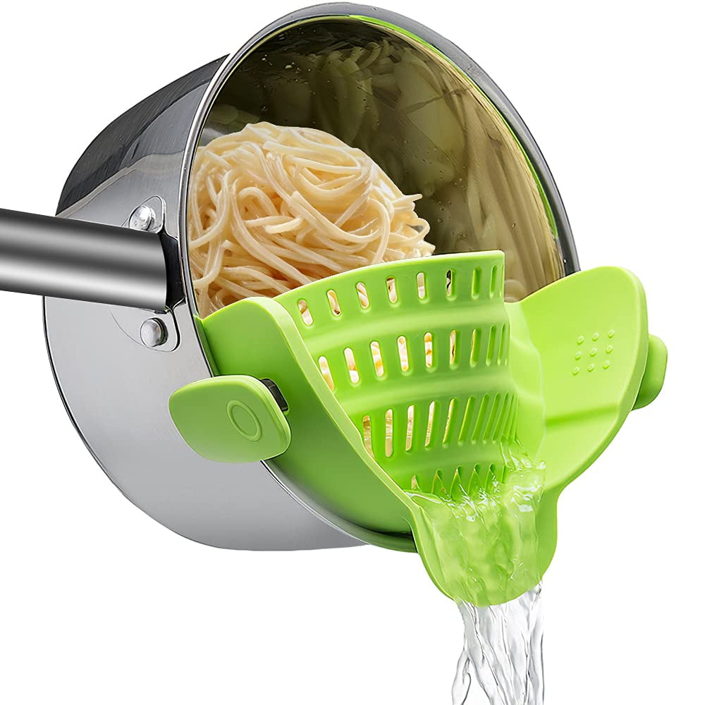 Clip on Pasta Strainer for Pots Silicone Food Strainer Hands-free ...