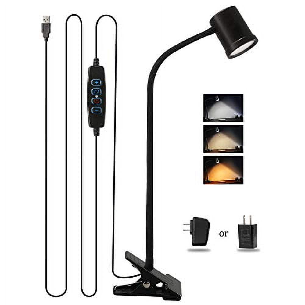 Clip on Light Reading Light, 3000K - 6500K Clamp Desk Lamp, 10-Levels ...