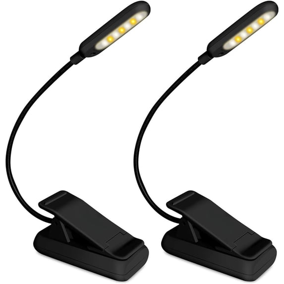 Clip Reading Light, 7 LEDs with 3 Colortemperature 9 Brightness Levels ...
