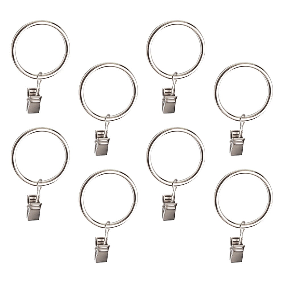 Clip Ring Drapery Rings Tape Belt Curtain with Hooks Silver - Walmart.com
